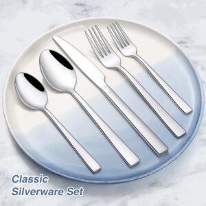 60 Piece Silverware Set For 12, Stainless Steel Flatware/Tableware Set Include Spoons/Forks/Knives, Yoehka Mirror Polished Cutlery Set For Home Kitchen Restaurant Hotel, Durable,Dishwasher Safe