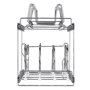 VEVOR Pan and Pot Rack, 2-Tier Expandable Pull Out Under Cabinet Organizer, 12"W, Carbon Steel, Double Tier