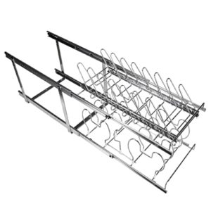 VEVOR Pan and Pot Rack, 2-Tier Expandable Pull Out Under Cabinet Organizer, 12"W, Carbon Steel, Double Tier