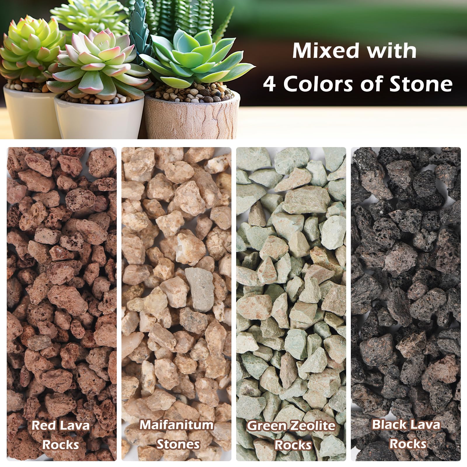 Simetufy 2.2lb Lava Rock Pebbles, 1/5 Inch Decorative Pea Gravel for Plants, Terrarium Rocks for Pots Indoor, Cactus, Top-Dressing Volcanic Rocks, Drainage Rocks for Potted Plants