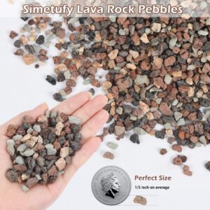 Simetufy 2.2lb Lava Rock Pebbles, 1/5 Inch Decorative Pea Gravel for Plants, Terrarium Rocks for Pots Indoor, Cactus, Top-Dressing Volcanic Rocks, Drainage Rocks for Potted Plants