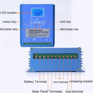 Wind Solar Hybrid System MPPT Charge Controller with Dump Load 5000W,6000W,8000W,10000W,12000W Wind Turbine Generator Solar Panel 12V/24V/48V Auto Regulator,24V-12000W