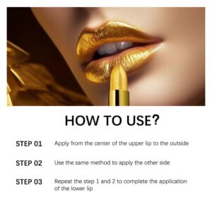 BEUKING Gold Lipstick Velvet Nude Red Pink Lip Tint Non-Smudge High Pigment Not Fade Smooth Long-Lasting Wear Non-Stick Cup Waterproof Matte Lady Lip Gloss for Girl Women Lady Daily Lip Makeup (#7)