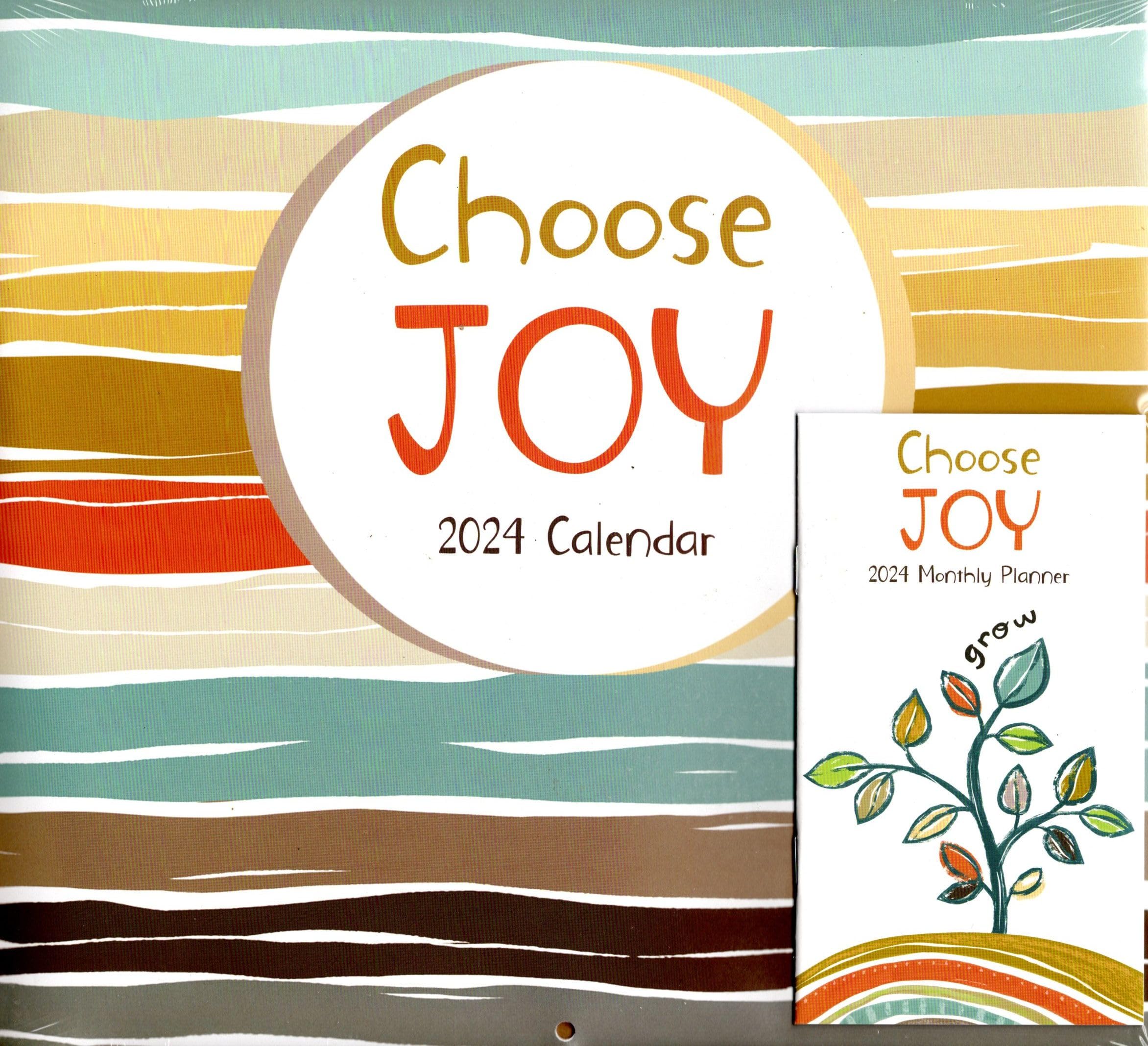 Choose Joy - 2024 12-Month Wall Calendar + Pocket Planner (Pack of 2)