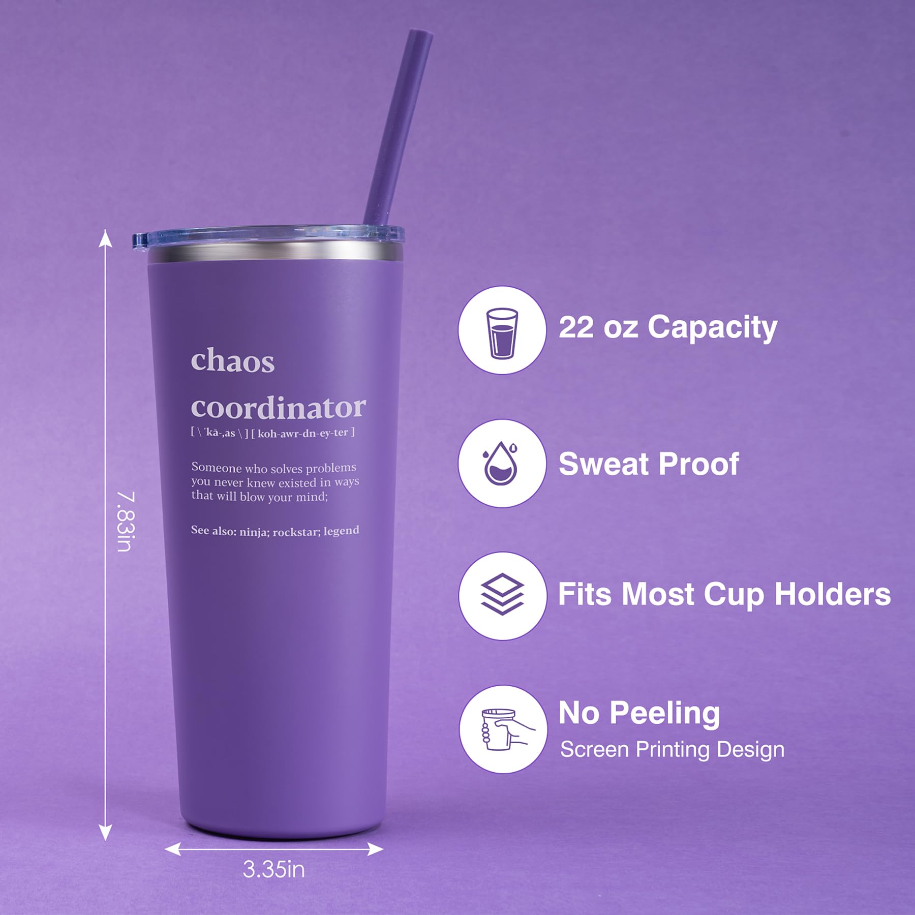 Inncup Chaos Coordinator Gifts, Administrative Professional Day Gifts, Teacher Appreciation gifts, Thank You Gifts for Employee, Boss, Manager, Assistant, Coworker, Secretary- 22Oz Tumbler