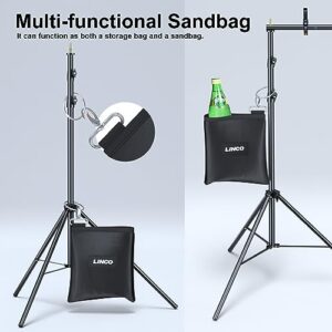 LINCO Backdrop Stand for Parties Kit 10x7 ft Adjustable Back Drop Photography Studio Photo Background Support System with Clamps, Sand Bag, Carrying Bag 4172