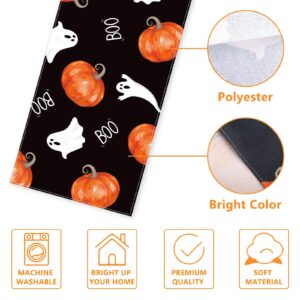 Halloween Table Runner Ghost Pumpkins Halloween Runners Home Kitchen Dining Table Decorations Seasonal Holiday Table Runner for Indoor Outdoor Party Decor 14x72 Inch, Black