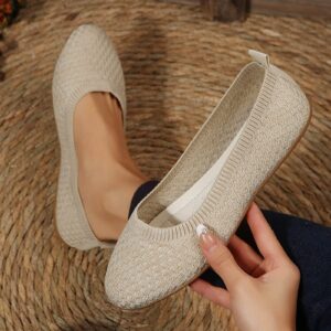 Fashion Spring And Summer Women Casual Shoes Flat Bottom Round Toe Lightweight Flying Mesh Breathable Flip Flops Womens