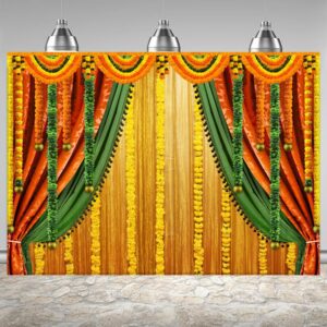 lofaris india pooja photography backdrop puja ganpati pooja traditional mehndi festival background decorations wedding party marigold garlands photo props 6x4ft