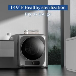 VCJ Portable Clothes Dryer for Apartment, 10lbs Compact Electric Laundry Dryer with Stainless Steel Tub, 1.5 cu.ft Suitable for Apartments, Dorm, RVS