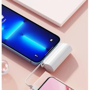 COMPAZZ Mini Portable Charger Power Bank for iPhone, with USB C Cable. Fast Charging Battery Pack Charger Portable Emergency Phone Charger. Travel Essentials Portable Phone Charger 5000mAh Powerbank.