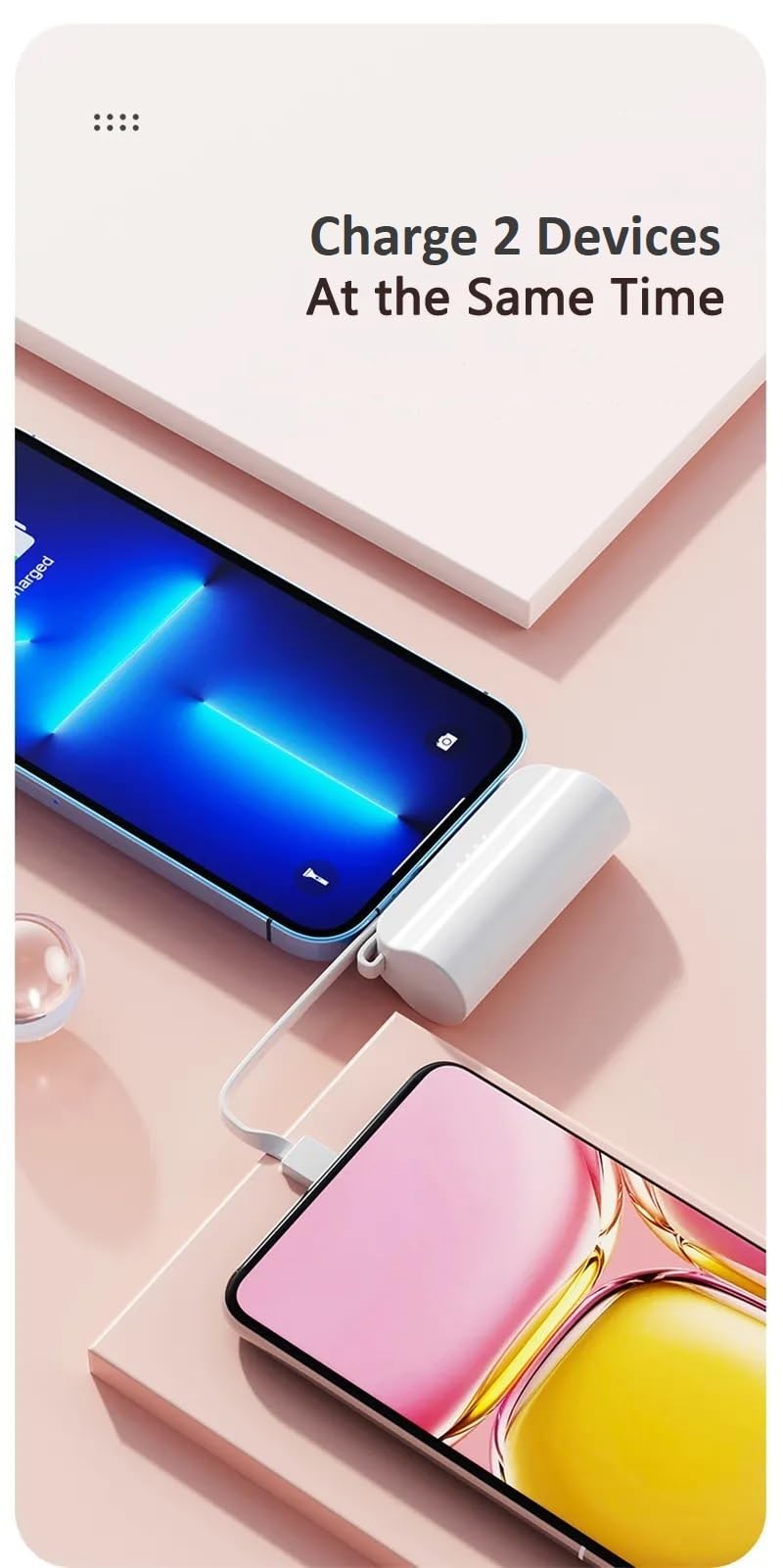 COMPAZZ Mini Portable Charger Power Bank for iPhone, with USB C Cable. Fast Charging Battery Pack Charger Portable Emergency Phone Charger. Travel Essentials Portable Phone Charger 5000mAh Powerbank.