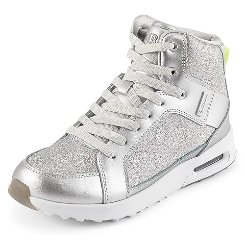 ZUMBA Women's Air Boss High-Top Athletic Shoes, 7, Silver