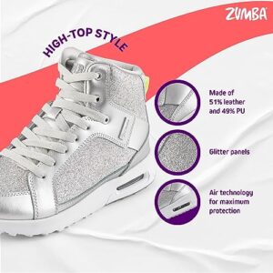 ZUMBA Women's Air Boss High-Top Athletic Shoes, 7, Silver