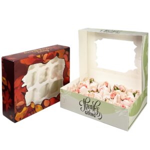 Thanksgiving 12 Cupcake Containers 16-Packs Cupcake Box Cupcakes Carrier, 12 Cupcake Boxes with Window 13"x10"x3.5"