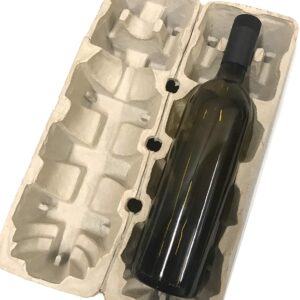 Beclink Wine Shipping Box (1 bottle) with Protective Tray, Biodegradable, Made from Recycled Materials - Pack of 1