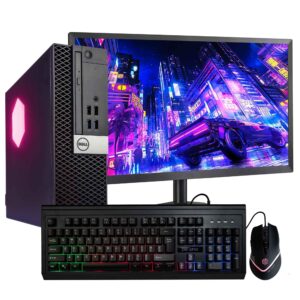 dell optiplex 7050 (rgb) desktop computer | quad core intel i5 (3.2) | 16gb ddr4 ram | 250gb ssd solid state | windows 10 professional | new 22in lcd monitor | home or office pc (renewed)