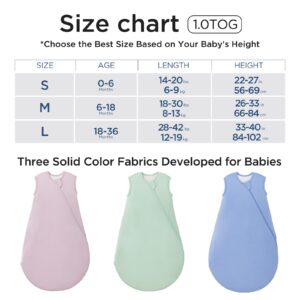 Duomiaomiao Rayon Made from Bamboo, Baby Sleep Sack Buttery Soft 1.0 TOG Baby Wearable Blanket Four Seasons