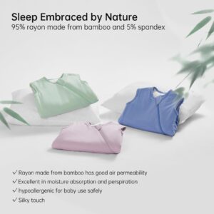 Duomiaomiao Rayon Made from Bamboo, Baby Sleep Sack Buttery Soft 1.0 TOG Baby Wearable Blanket Four Seasons