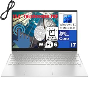 hp pavilion 15 15.6" business laptop computer, 13th gen intel 10-core i7-1355u, 64gb ddr4 ram, 2tb pcie ssd, wifi 6, bt 5.3, backlit keyboard, fr, windows 11 pro, broag cable