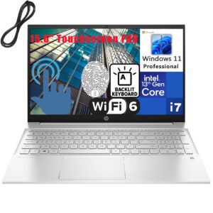 hp pavilion 15 15.6" business laptop computer, 13th gen intel 10-core i7-1355u, 32gb ddr4 ram, 1tb pcie ssd, wifi 6, bt 5.3, backlit keyboard, fr, windows 11 pro, broag cable