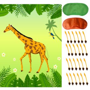 Jungle Birthday Party Supplies,Pin The Tail on The Giraffe,Safari Theme Zoo Birthday Party Favor,Decoration