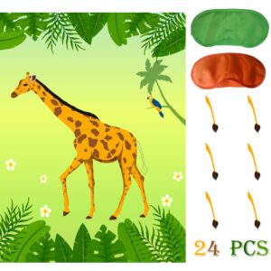 Jungle Birthday Party Supplies,Pin The Tail on The Giraffe,Safari Theme Zoo Birthday Party Favor,Decoration