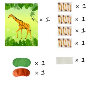 Jungle Birthday Party Supplies,Pin The Tail on The Giraffe,Safari Theme Zoo Birthday Party Favor,Decoration