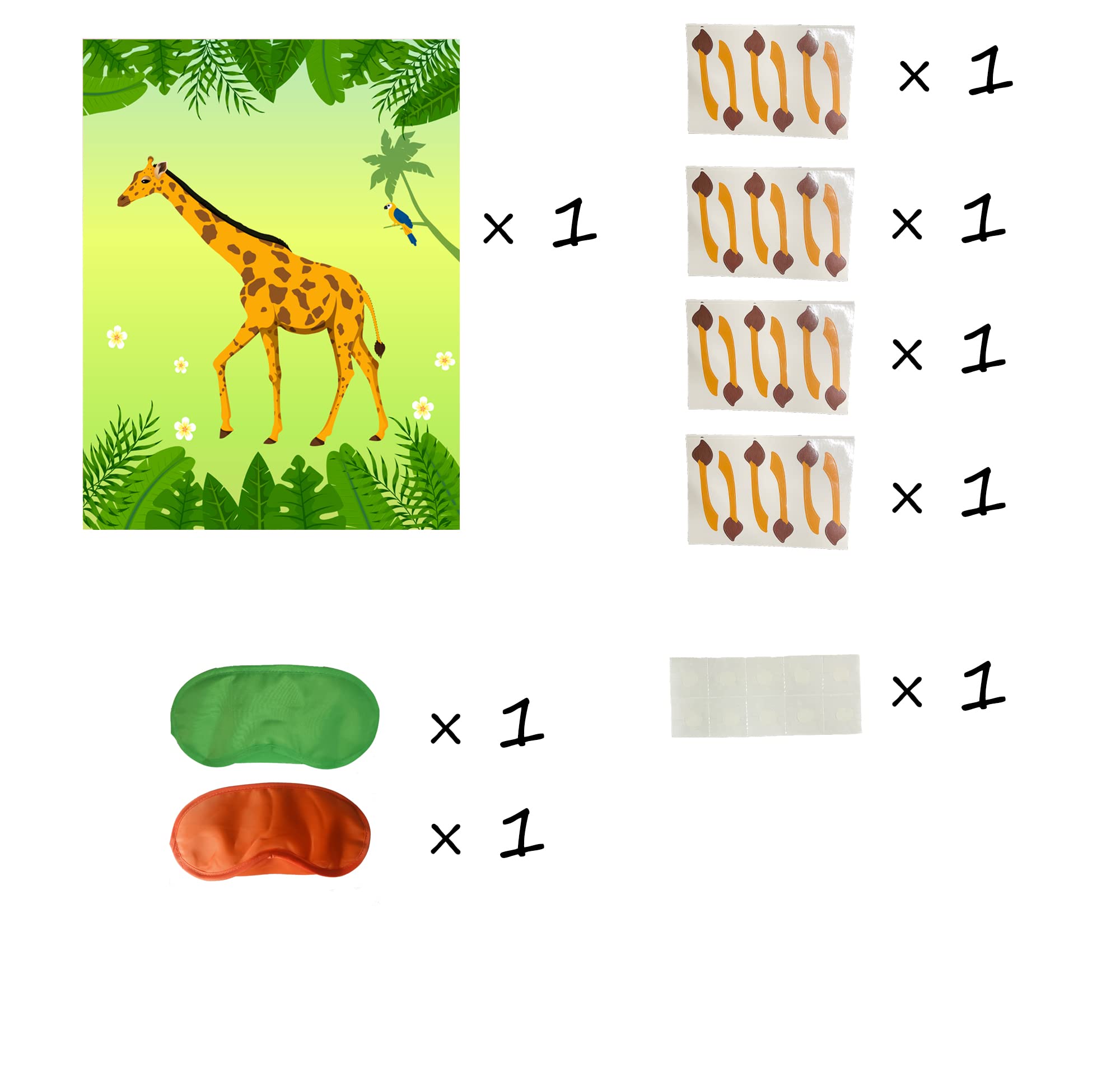 Jungle Birthday Party Supplies,Pin The Tail on The Giraffe,Safari Theme Zoo Birthday Party Favor,Decoration