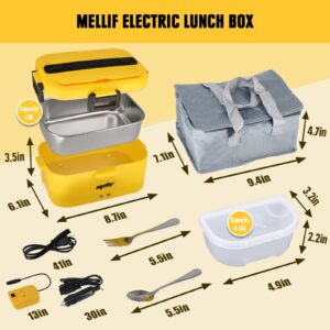 Mellif Electric Lunch Box Food Warmer Heater for Dewalt 20V Max Battery (Battery Not Included),12V 24V Heated Lunch Boxes for Adults for Car/Truck