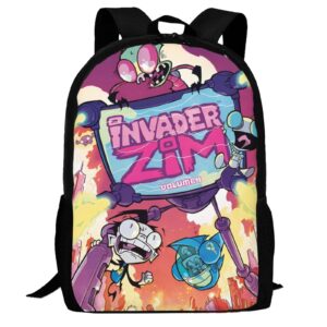 conpelson backpacks invader anime zim adjustable laptop backpack double shoulder bag for women men climbing shopping work