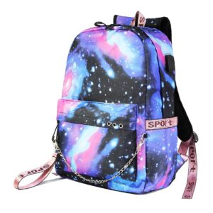 Duuloon Student Casual Daypacks Canvas Bookbag for Teen-Five Nights at Freddy's Multifunction Knapsack with USB Charging Port