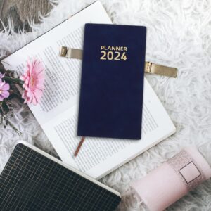 MAGICLULU 2024 Agenda Book Yearly Schedule Notepad Yearly Planner Notebook Yearly Notebook Monthly Planner Notepad Writing Notebook Multifunction Dividing Line Office Imitation Leather