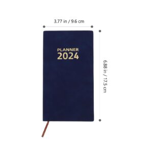 MAGICLULU 2024 Agenda Book Yearly Schedule Notepad Yearly Planner Notebook Yearly Notebook Monthly Planner Notepad Writing Notebook Multifunction Dividing Line Office Imitation Leather