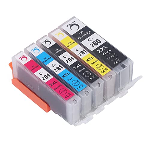 Ink Cartridge, Ink Cartridge Smoothly Ink Output Cartridge Combo Pack Cartridge for Office, Schools, Trade Building Printing, Desktop Photo Printers (BK BK C M Y 5 Colors)