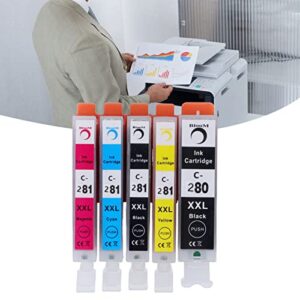 Ink Cartridge, Ink Cartridge Smoothly Ink Output Cartridge Combo Pack Cartridge for Office, Schools, Trade Building Printing, Desktop Photo Printers (BK BK C M Y 5 Colors)