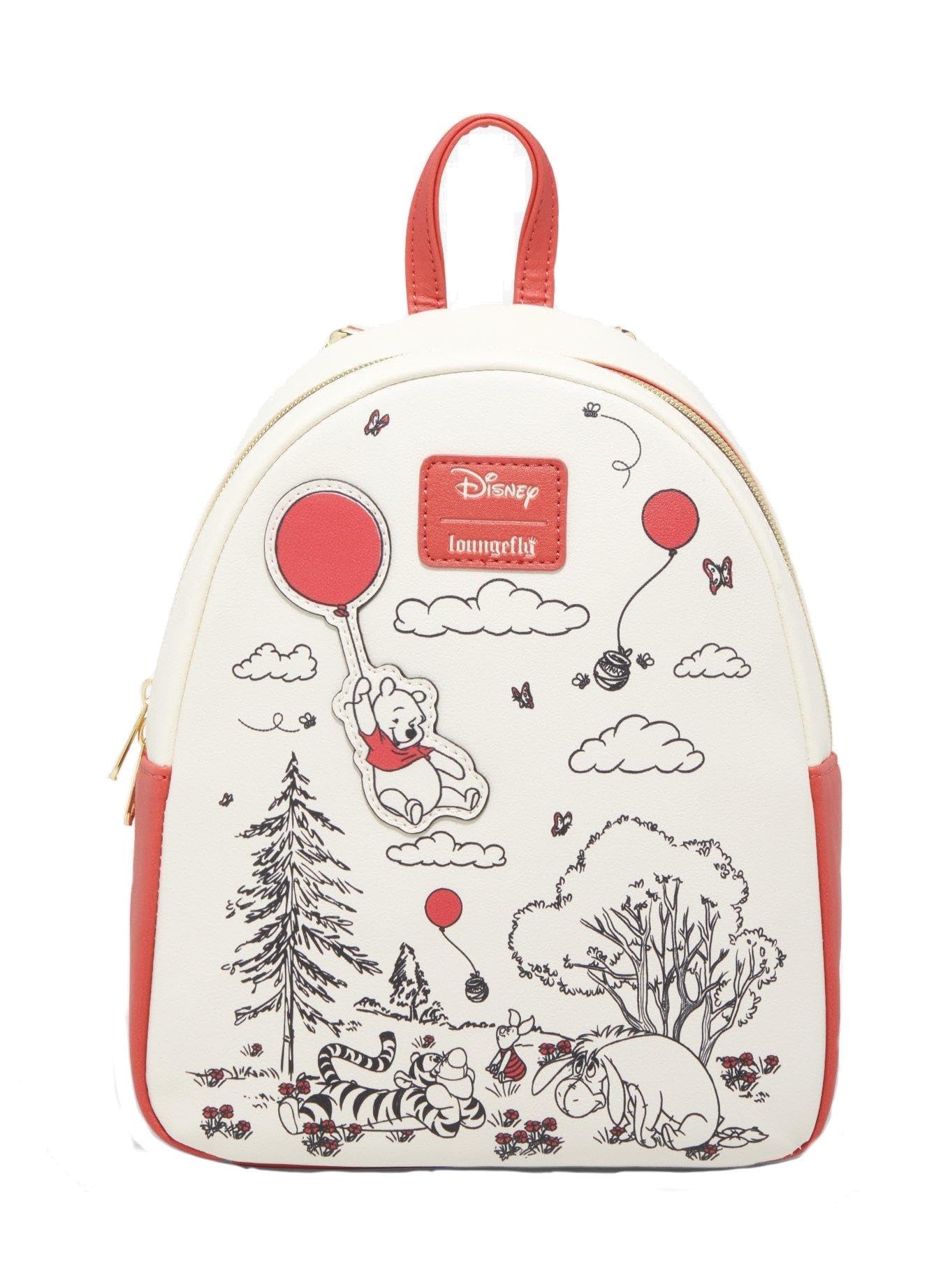 Loungefly Disney Winnie The Pooh Balloons Mini Backpack RED