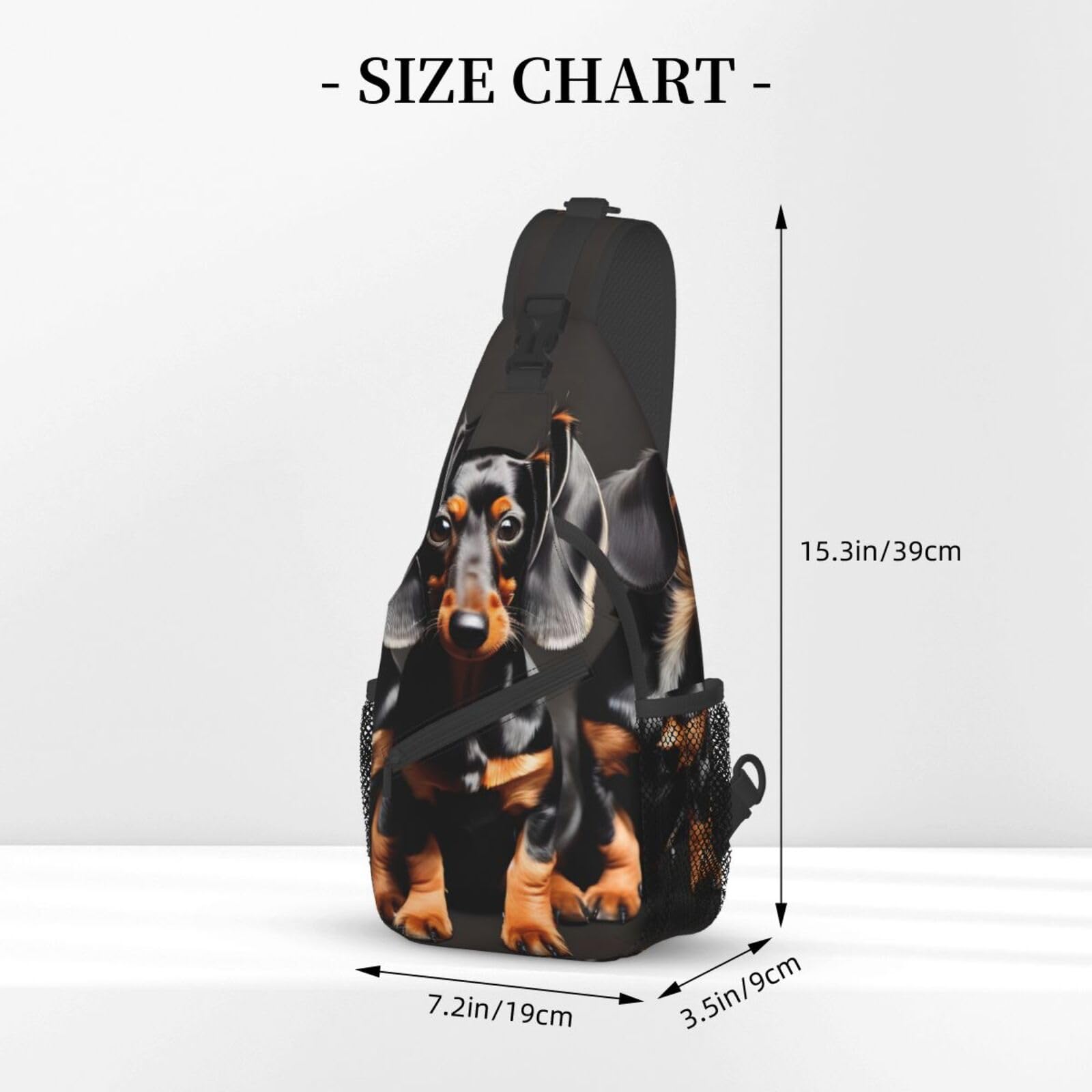 FRESQA Three Dachshunds Chest Bag Diagonally Sling Backpack Men Women Travel By Multifunctional Outdoor Sports Daypack