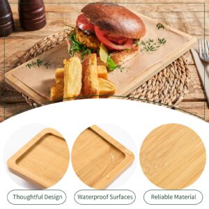 4 Pack Bamboo Serving Tray Rectangle Bamboo Wood Tea Serving Tray Rounded Edges Wooden Bathroom Counter Tray Bamboo Vanity Tray for Dresser Food Coffee Tea Snack Tissues Candles,11x 4 Inch