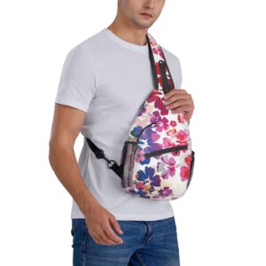 Hawaiian Flower Print Chest Bag Diagonally Sling Backpack Men Women Travel By Multifunctional Outdoor Sports Daypack