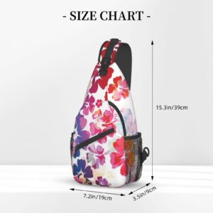 Hawaiian Flower Print Chest Bag Diagonally Sling Backpack Men Women Travel By Multifunctional Outdoor Sports Daypack