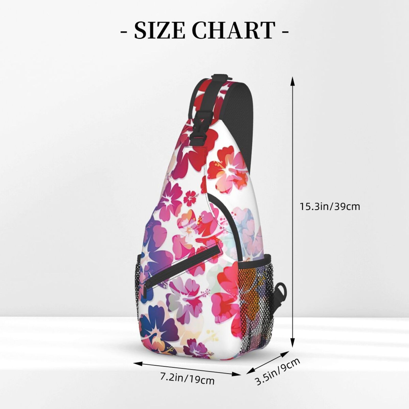 Hawaiian Flower Print Chest Bag Diagonally Sling Backpack Men Women Travel By Multifunctional Outdoor Sports Daypack