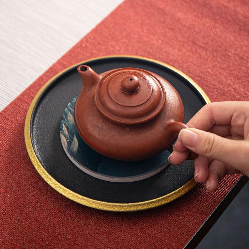 Creative Quick Drying Water Absorbing Tea Tray, Ceramic Dry Foam Table. Size: 6.4 * 6.4 * 0.7 inches (A1)