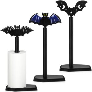 sliner 3 pcs halloween bat paper towel holder gothic paper towel holder with coffin base gothic home decor for spooky rustic halloween bat decor for home toilet kitchen