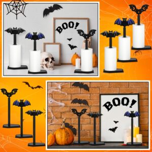 Sliner 3 Pcs Halloween Bat Paper Towel Holder Gothic Paper Towel Holder with Coffin Base Gothic Home Decor for Spooky Rustic Halloween Bat Decor for Home Toilet Kitchen