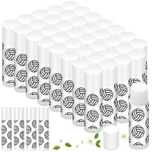 demissle 40 pcs sports themed lip balm, sports lipstick, organic jasmine taste moisturizing lip balm, sports gifts for women, girl, team (volleyball)