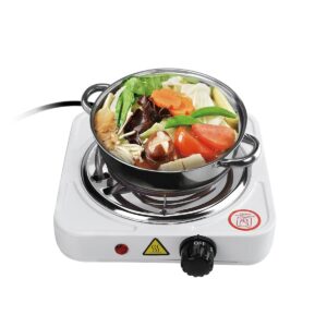 500w-1000w compact & portable electric hot plate - single burner kitchen stove for dorm & travel use - fast heating cooktop