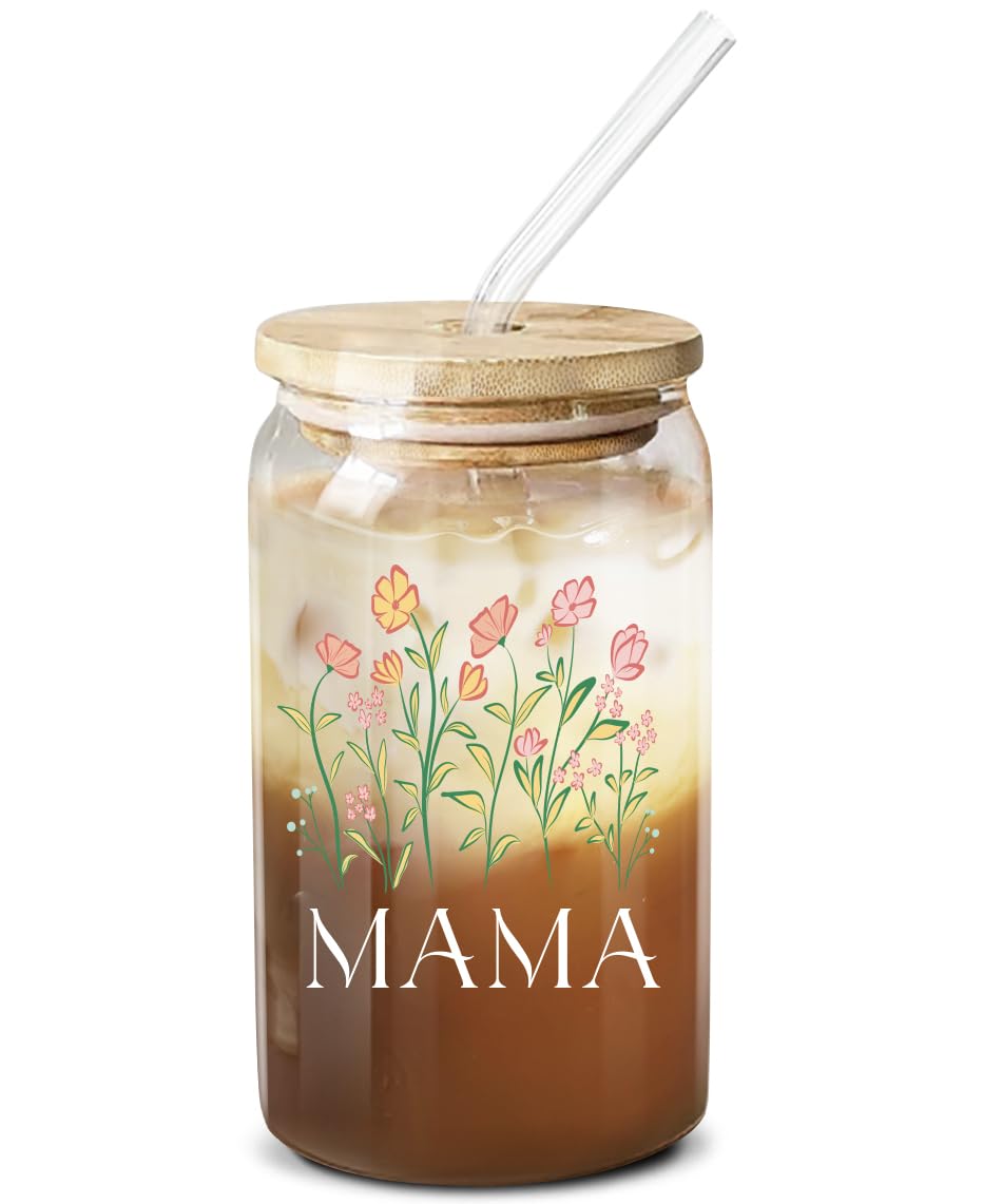 NewEleven Mothers Day Gifts For Mom - Unique Birthday Gifts For Mom, Mother, Wife, New Mom, Bonus Mom, Pregnant Mom - 16 Oz Coffee Glass