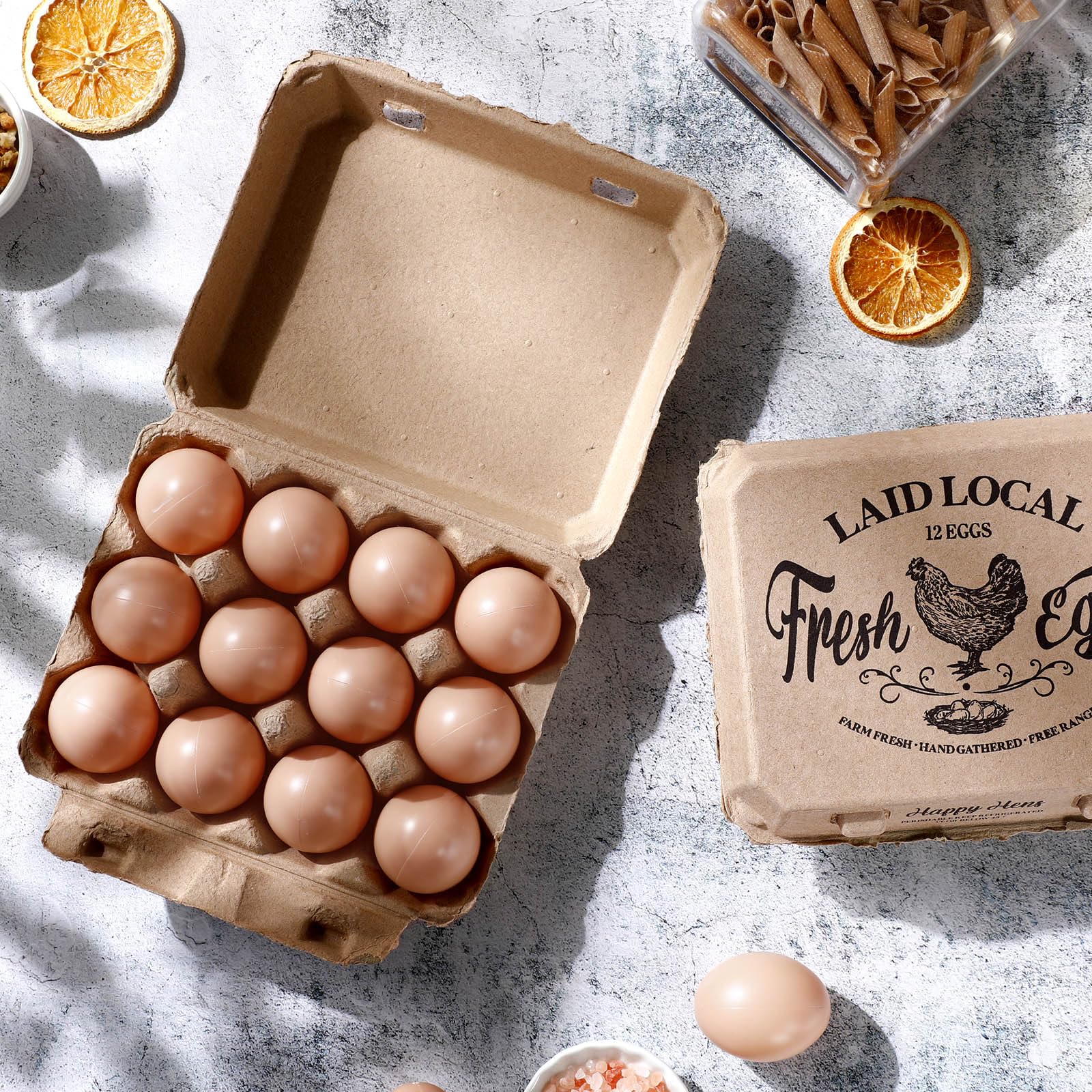 Zhanmai 100 Pack Egg Carton Bulk 12 Chicken Egg Carton Adorable Printed Design Farm Fresh Duck Egg Crate with 3 x 4 Holds Recycled Paper Cardboard Sturdy Reusable Egg Box Holder (Classic Style)