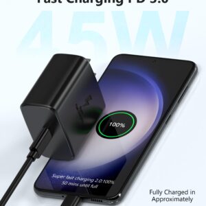 [2 Pack] 45W Samsung Super Fast Charger USB Type C for Samsung Galaxy S24 Ultra Charger S23 ultra/S24/S23/S22 Ultra/S22/Z Fold 5 4/Z Flip 5 4/Note 20/10/Galaxy Tab S9/S8+, PD/PPS 3.0